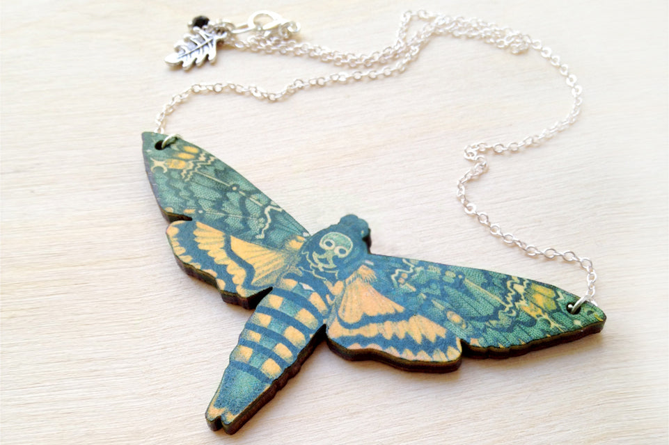 Death's Head Moth Necklace | Moth Jewelry | Insect Jewelry | Moth Art ...