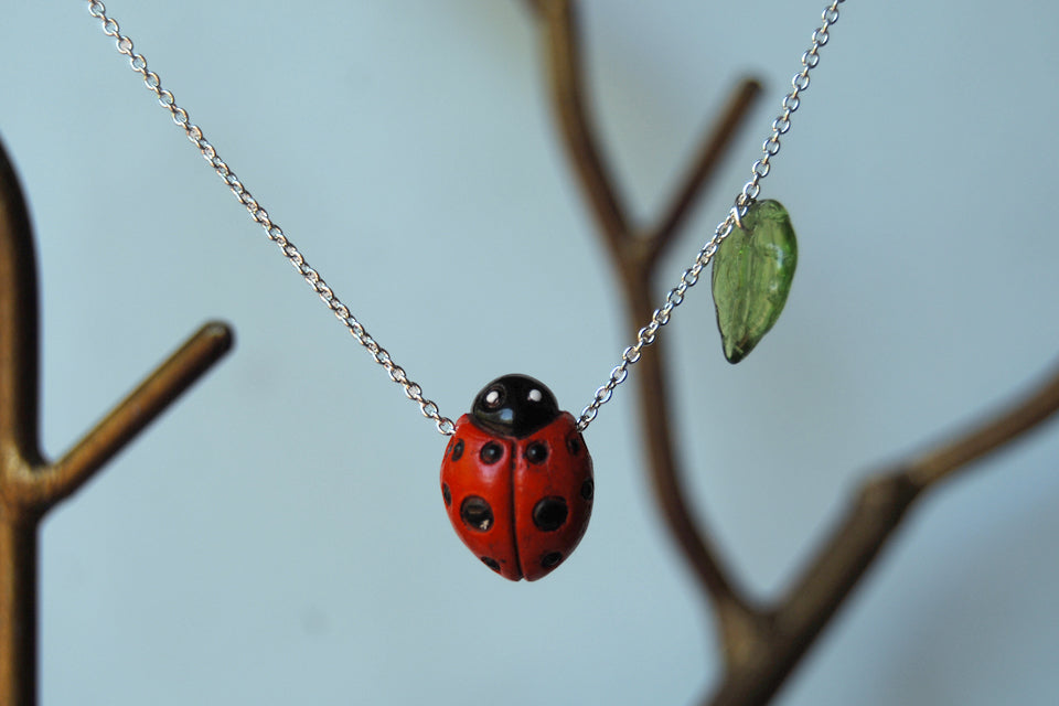 Ladybug Necklace | Handmade Ladybug Charm Necklace | Cute Ladybird Pen ...