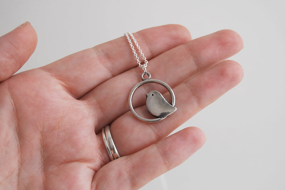 Minimal Silver Bird Necklace | Bird Charm Necklace | Cute Bird Necklac ...