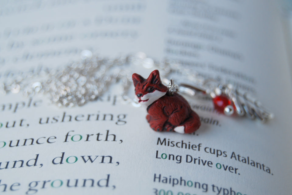 Little Red Fox Necklace | Fox Charm Necklace | Woodland Fox Jewelry ...